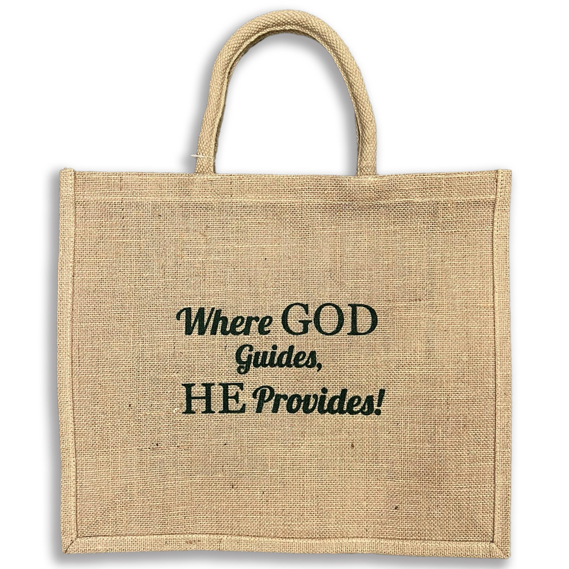 WHERE GOD GUIDES JUTE TOTE BAG :: Bags :: Gifts :: Keith Jones ...